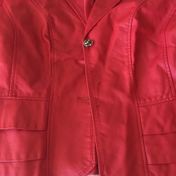 Montanaco | Jackets & Coats | Red Jacket With Ruffle Sides | Poshmark